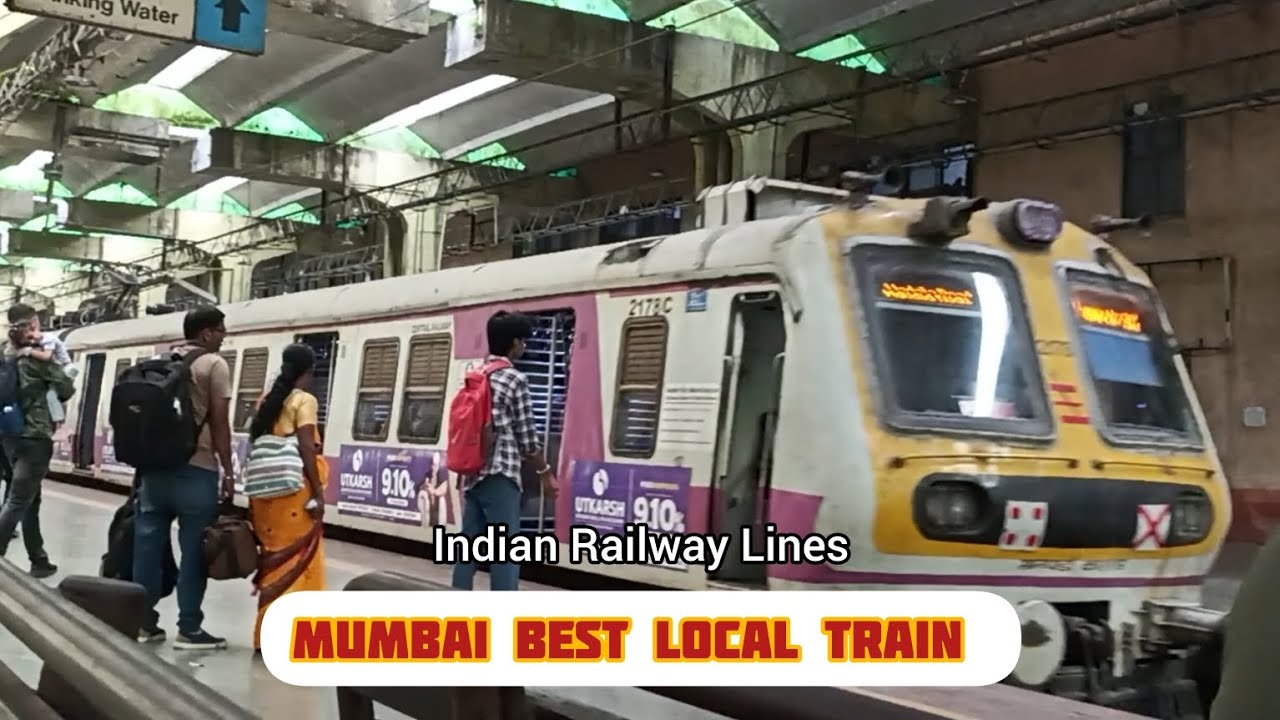 Mumbai Best Local Local Train Captured at Sanpada Station Harbour Lines ...