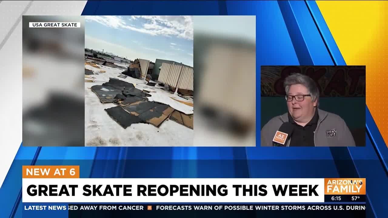 Glendale skating rink reopens after being damaged by microburst - YouTube