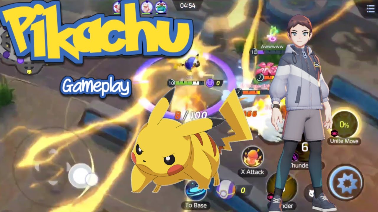 Pokémon unite pikachu moveset/gameplay top 500 - YouTube