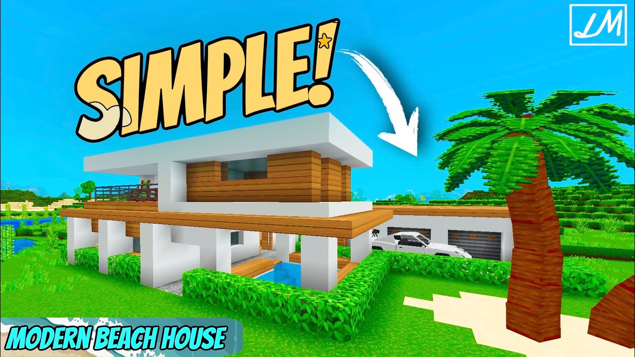 Minecraft: How to build Modern Beach House - YouTube