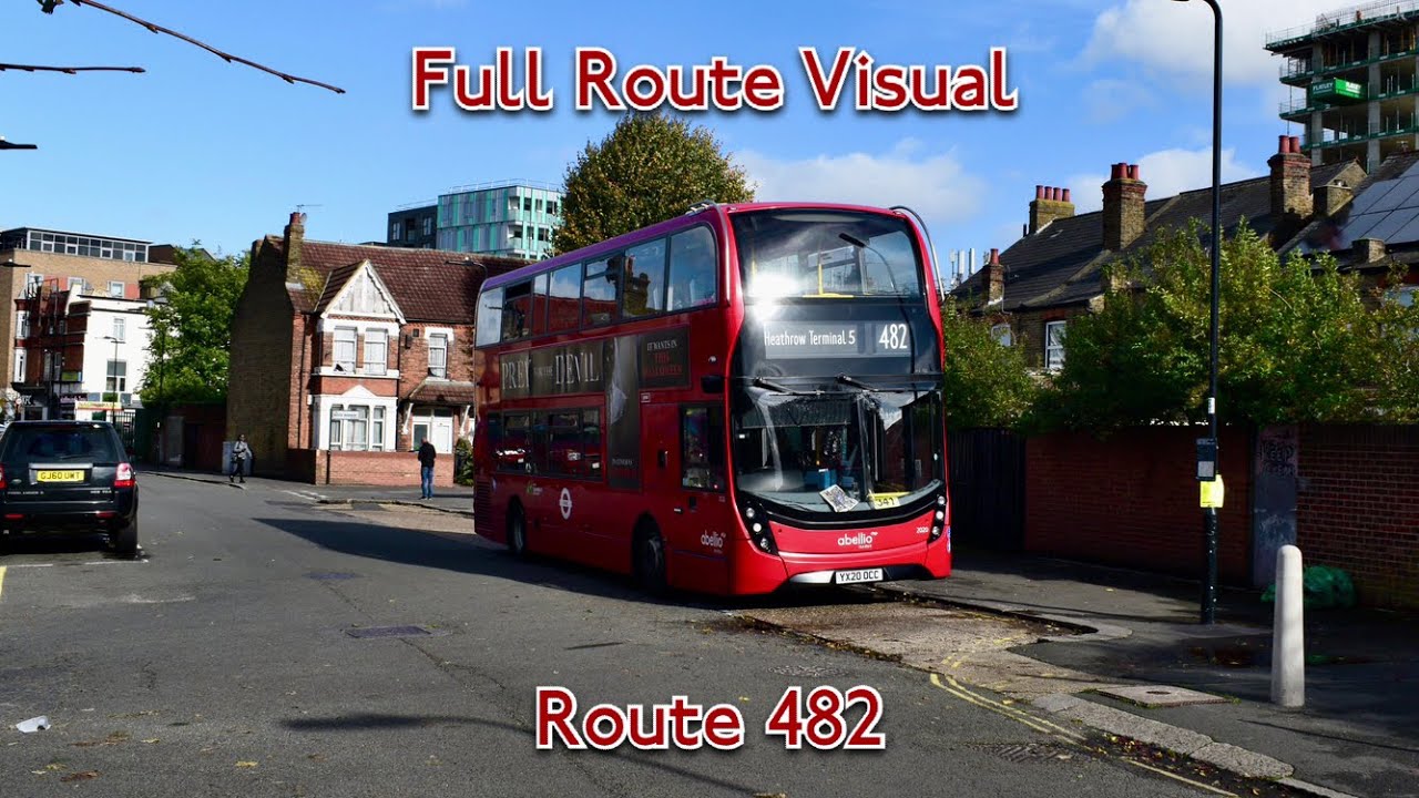 Full Route Visual | Abellio London Route 482: Heathrow Terminal 5 ...
