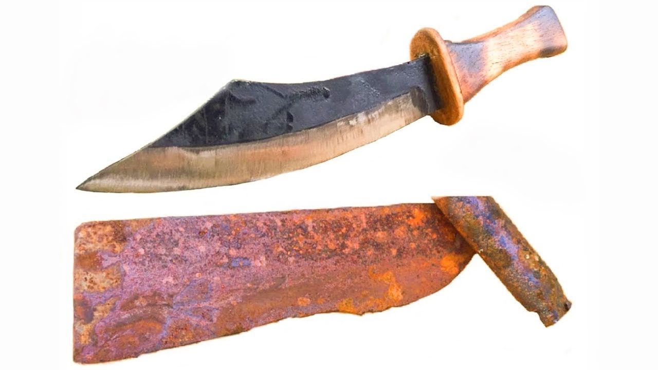 Restaurar facas antigas enferrujadas Restauração de faca artesanal ...