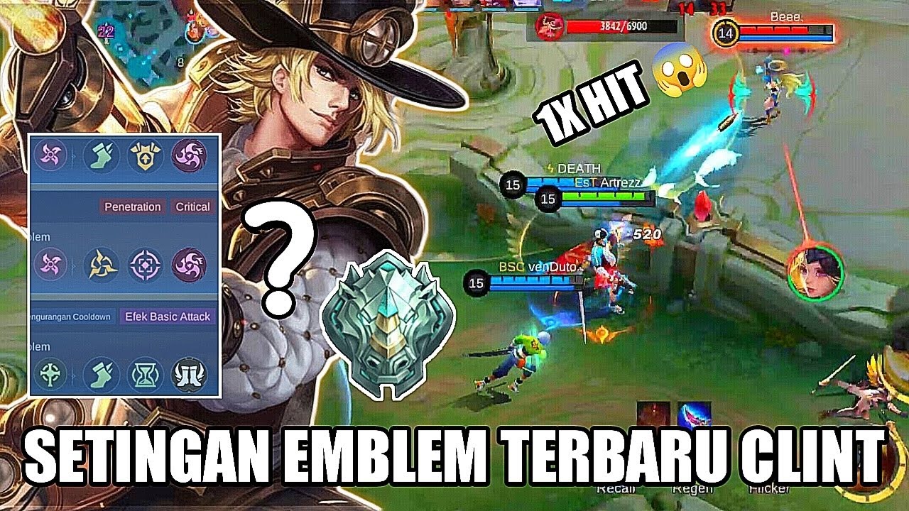 Setingan Emblem Terbaru Clint Bisa 1X Hit 😱 Mobile Legends - YouTube