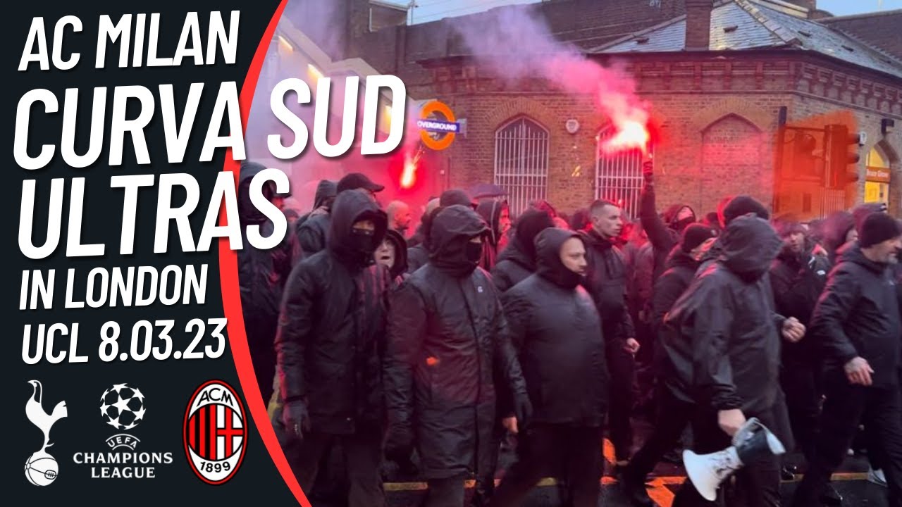 CURVA SUD MILANO ULTRAS IN LONDON 🔴⚫️ Champions League Tottenham vs AC ...