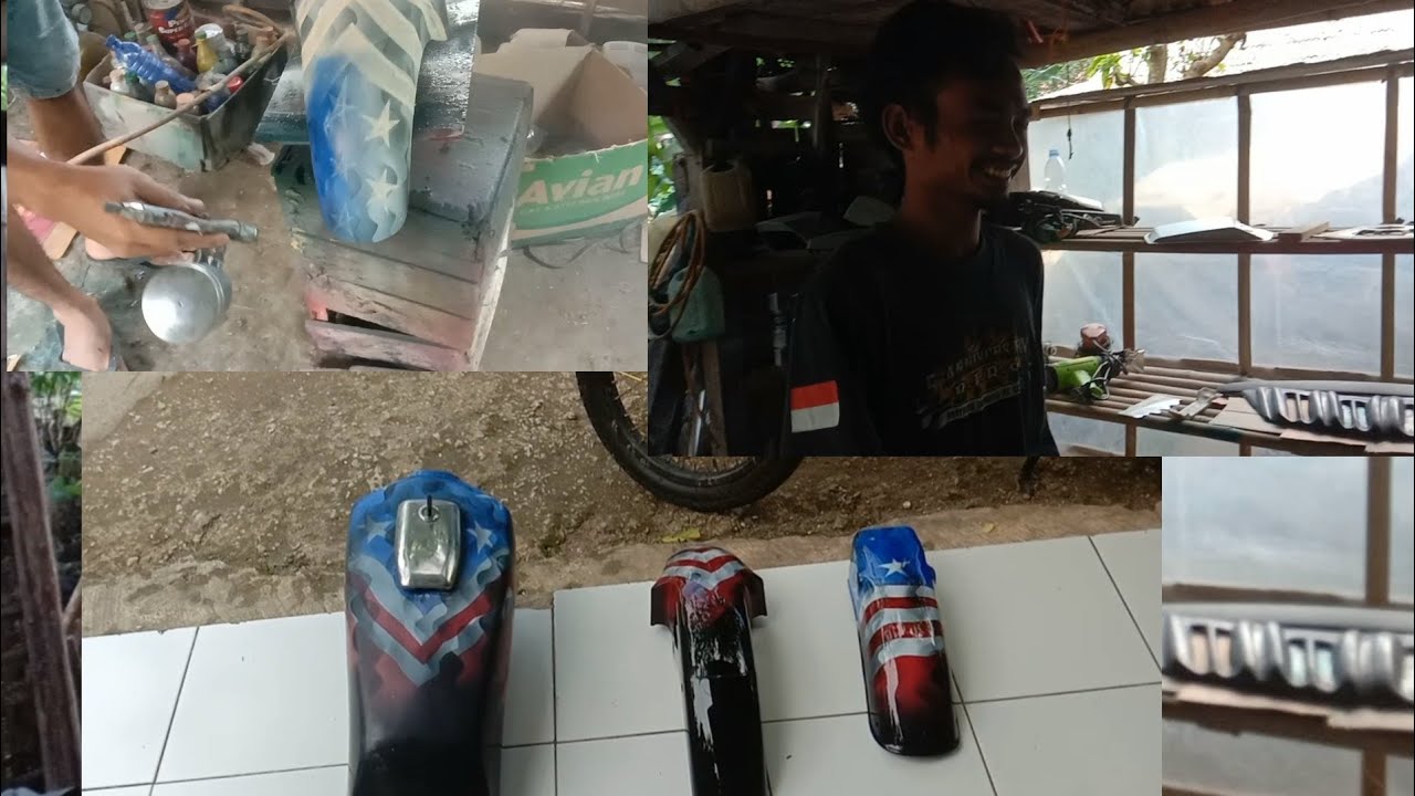 Tutorial mudah cat body motor rx king airbrush america pemula - YouTube