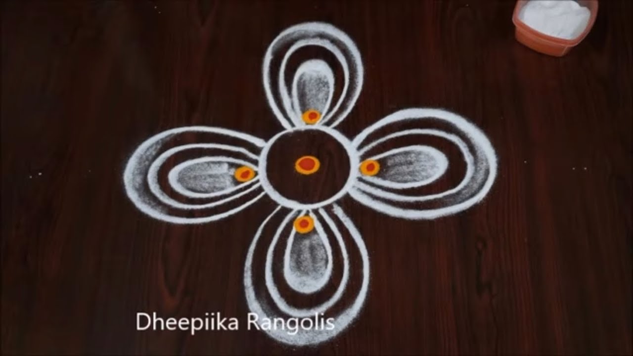 Small muggulu design for Beginners/ latest shanku kolangal design - YouTube