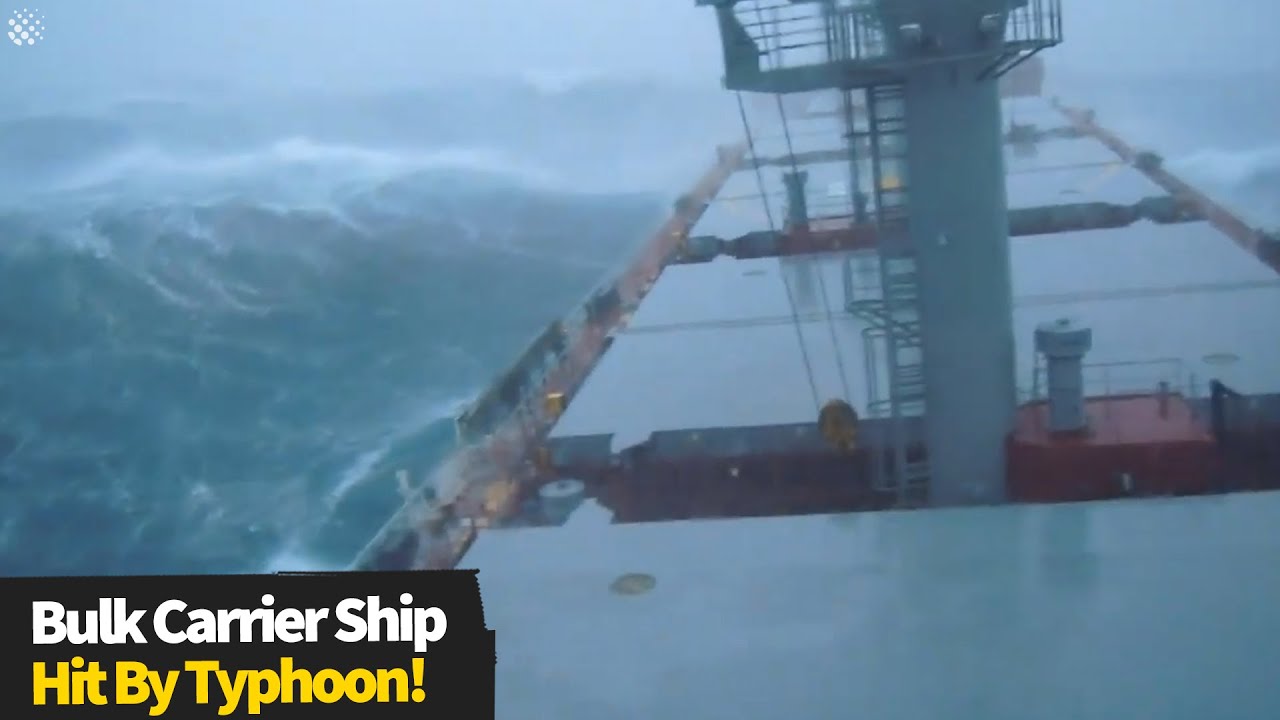 INSANE Bulk Carrier Ship Hit by Force 12 Storm Typhoon - YouTube