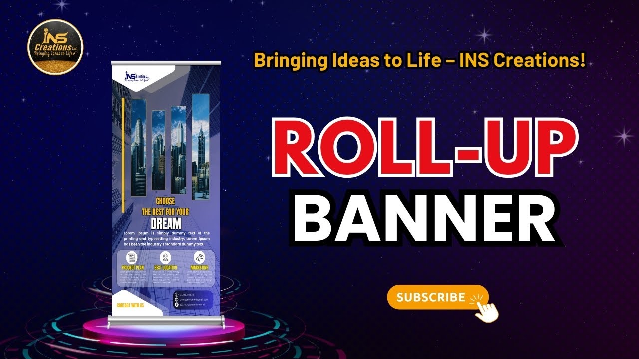 Roll-Up Banner Design for Real Estate Agencies | INS Creation Ltd - YouTube