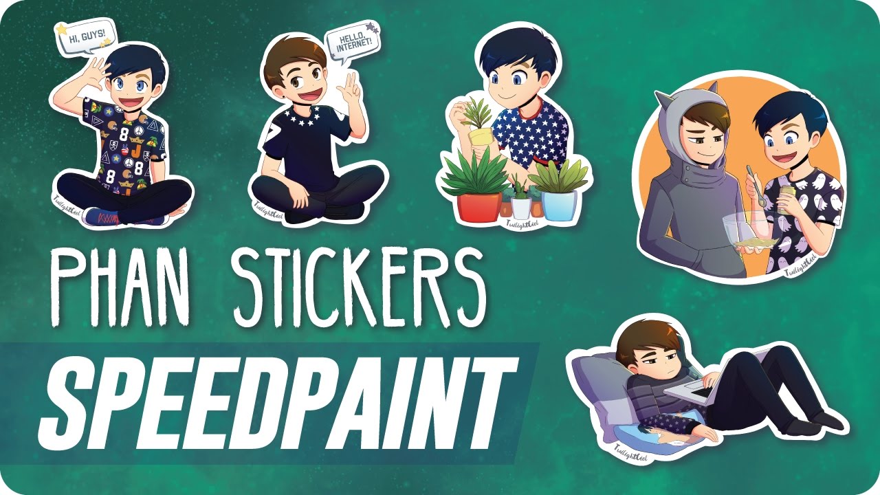 Dan and Phil Stickers | Speedpaint - YouTube