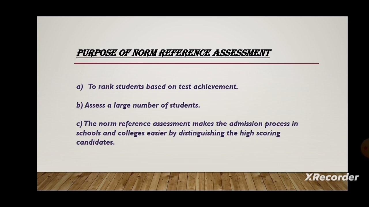 Norm and Criterion Reference Assessment - YouTube