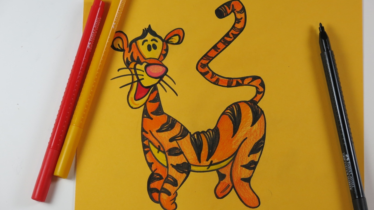 DIY Drawing Tigger. How to Draw Tigger. - YouTube