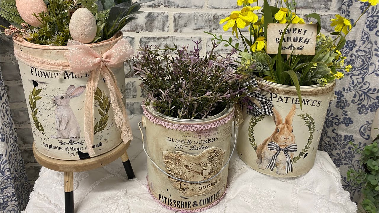 How to Transform Paint Buckets into Spring Decor - YouTube