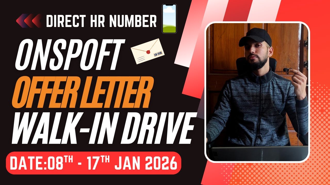 Onspot Offer Letter From Tomorrow | Date:8th Jan - 12th Jan 2026 | 12th ...