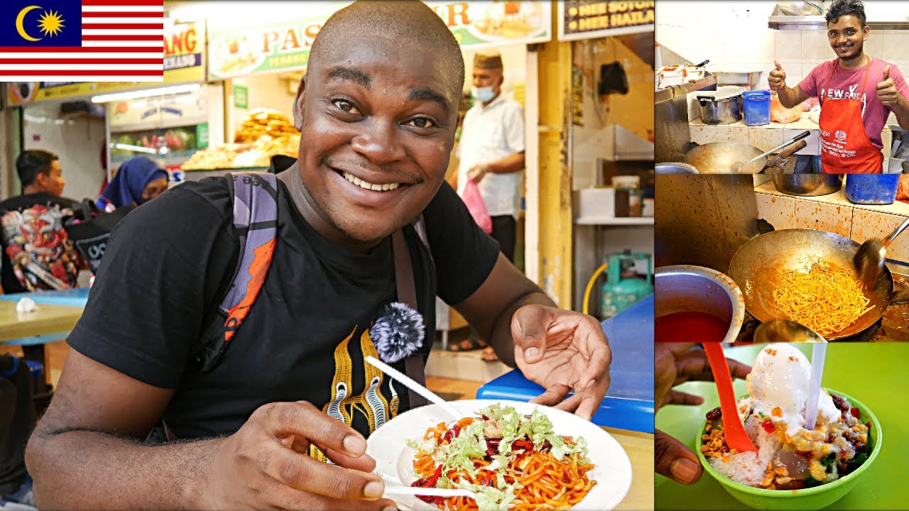 trying-new-malaysian-street-food-in-penang-s-largest-food-street-youtube