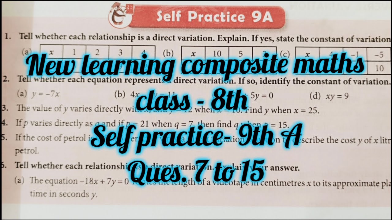 new learning composite mathematics class 8 self practice 9a| schand ...