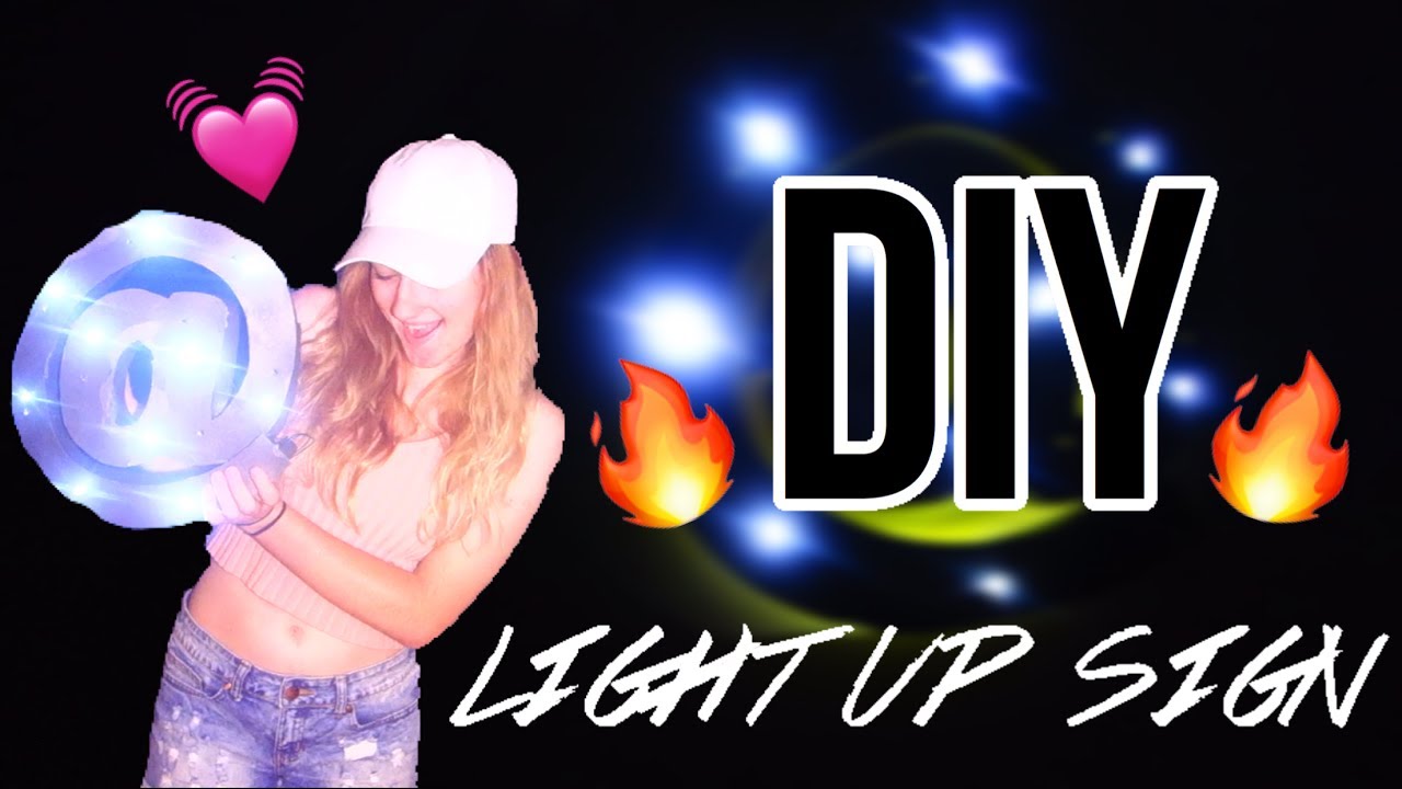 DIY LIGHT UP SIGN!!! Summer DIY!! Giveaway?? - YouTube