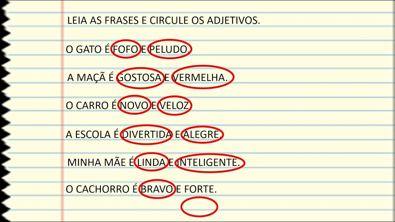 Exemplos De Adjetivos