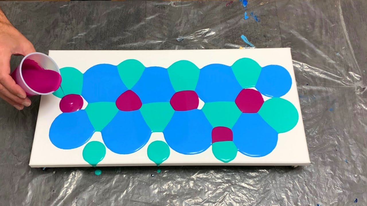 COLOURFUL Acrylic Puddle Pour | Acrylic Pouring & Abstract Art - YouTube