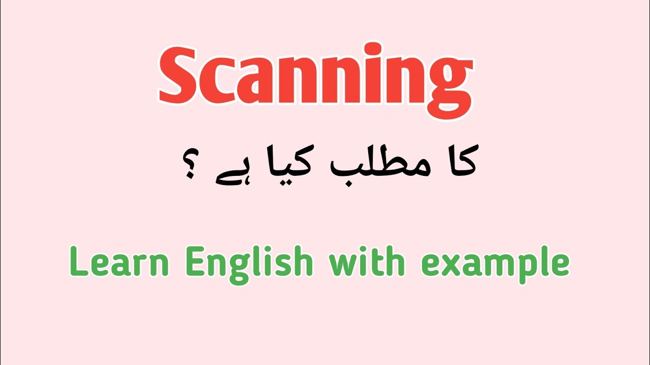 Scanning meaning in English to Urdu with example sentence - YouTube