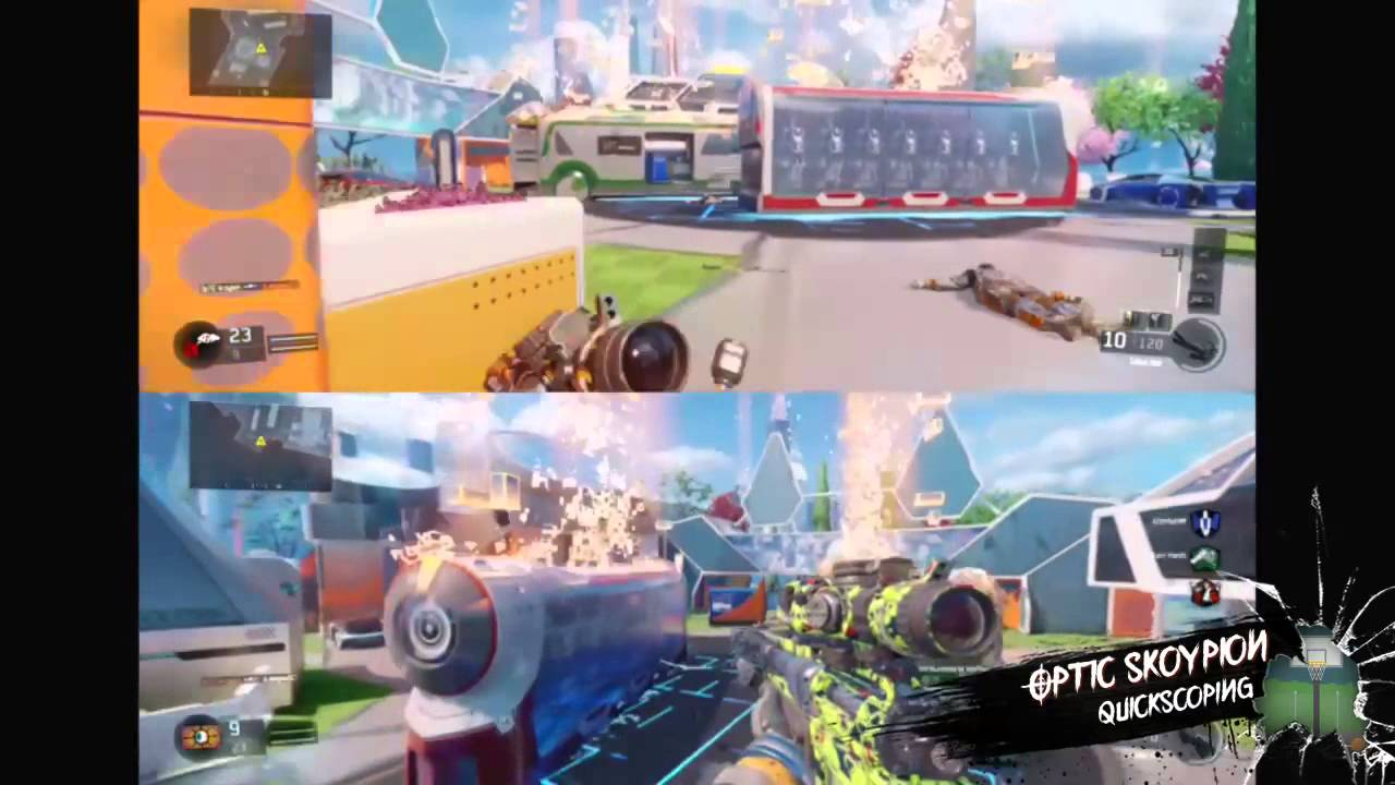 BO3 Gameplay - Split-screen fun, quickscoping! - YouTube