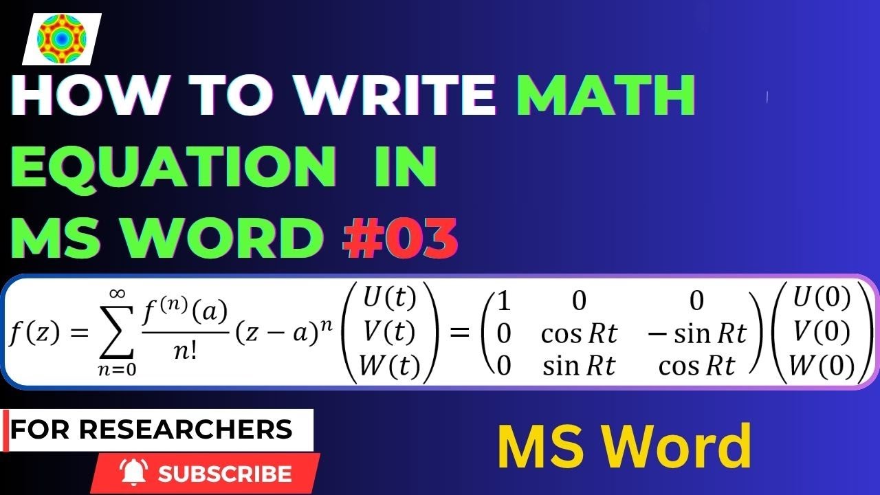 Writing Math Equations in Microsoft Word | How to Write an Equations in ...