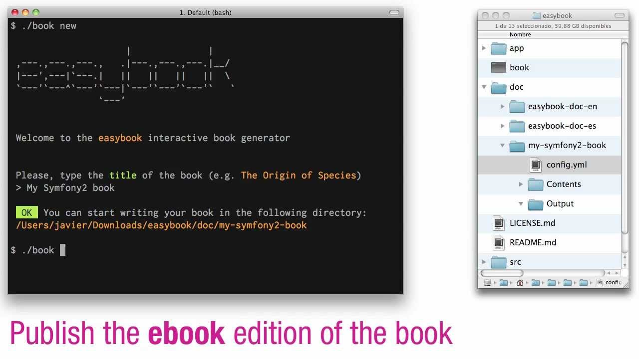 Publishing a 700 page e-book in 4 seconds with easybook - YouTube