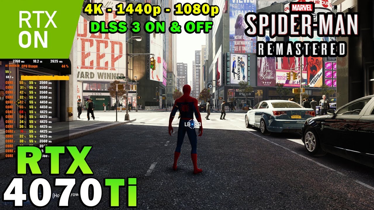 Spider-man Remastered | RTX 4070 Ti | R7 5800X3D | Ray Tracing | 4K ...