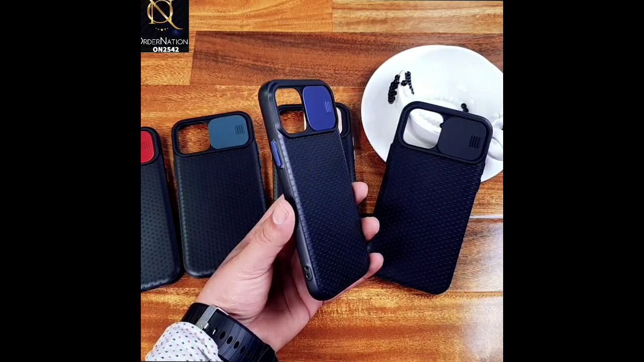 iPhone 11 Pro - Blue - New Style Dotted Texture Camera Slider Back Sof ...