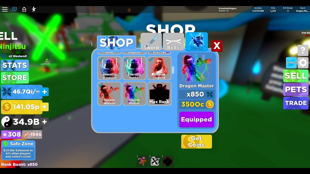 Roblox Ninja Legends. Getting BEST RANK and Dragon Form III - YouTube