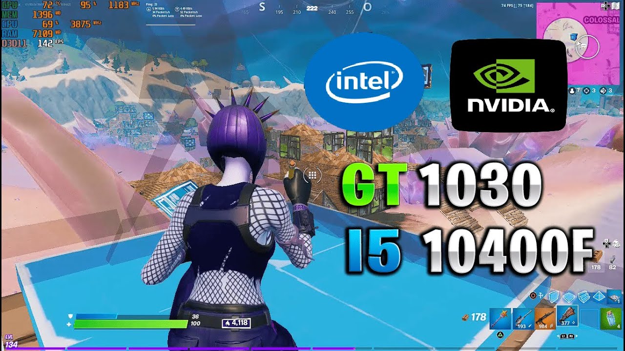GT 1030 | I5 10400F | Fortnite Chapter 2 | Performance mode - YouTube
