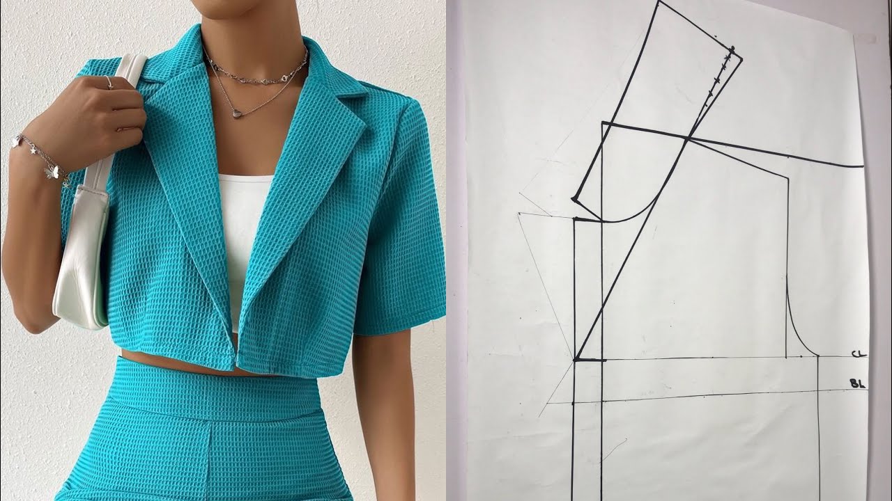How To Draft This Trendy Notched Collar Jacket/ Box Crop Shirt Tutorial ...