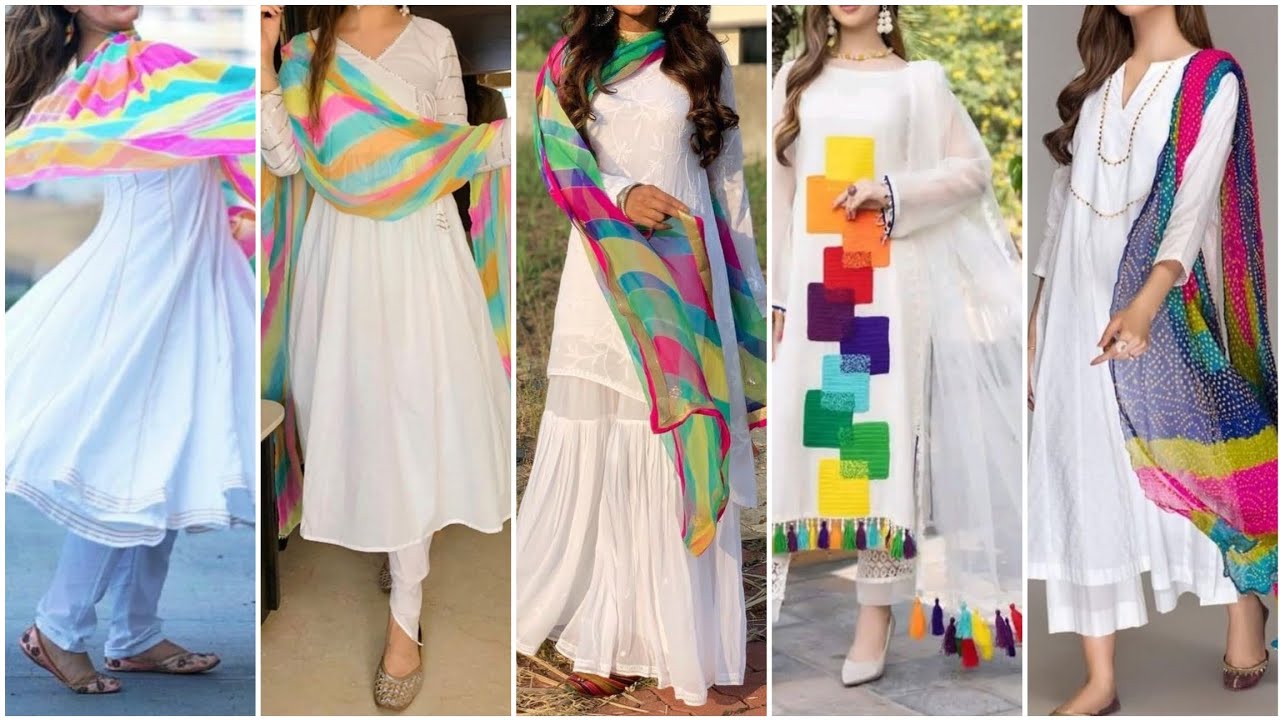 New simple style holi outfit ideas | white color dress design ...