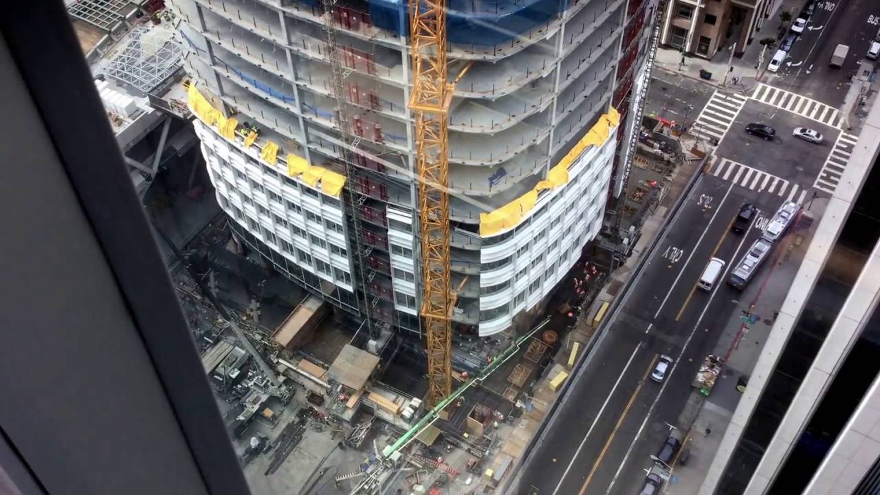Salesforce tower construction update September 2016 - YouTube