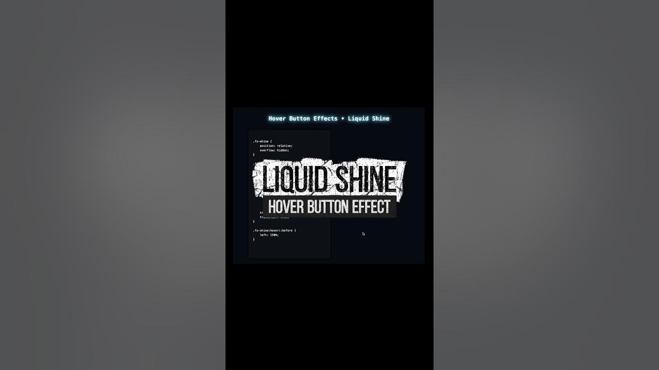 Hover Button Effect — Liquid Shine (Part 1) #coding #css #html # ...
