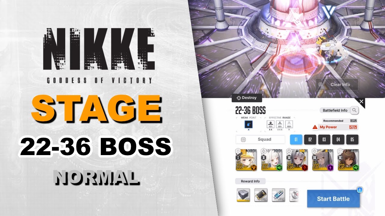 Stage 22-36 BOSS (Nihilister) Normal Mode | Goddess of Victory: Nikke ...