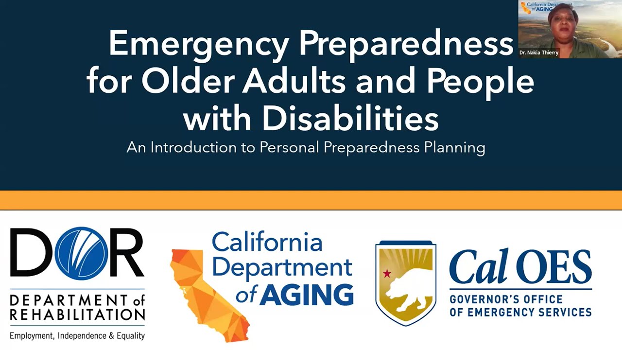 Webinar on Emergency Preparedness for Older Adults and People with ...