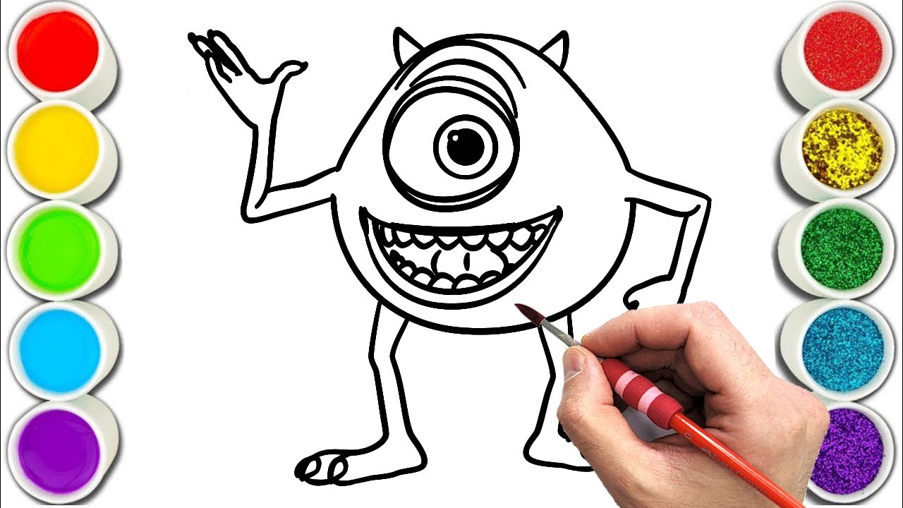 Mike Wazowski Drawing, Painting & Coloring For Kids and Toddlers_ Child ...