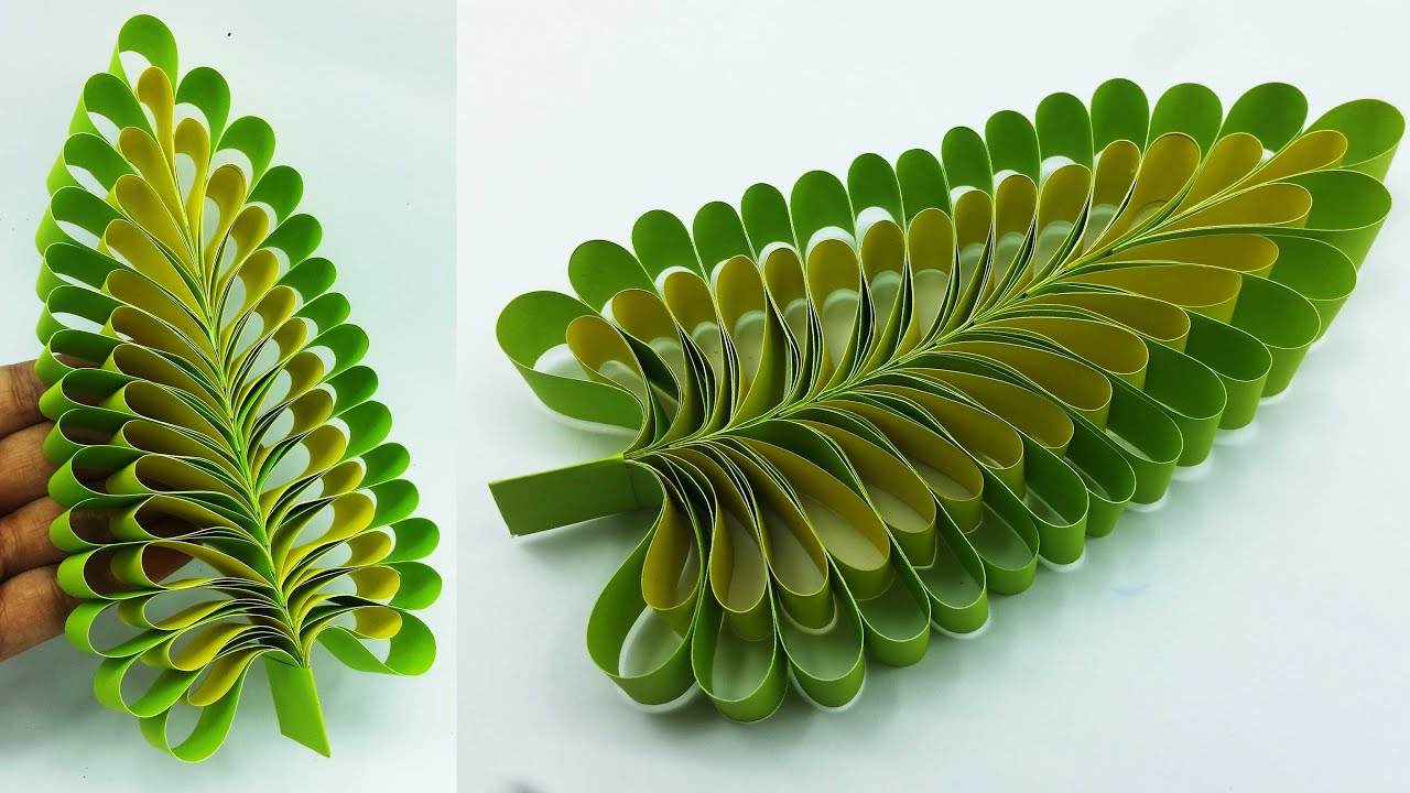 Paper Leaf | Paper Leaves Making | Paper Crafts For School | DIY ...