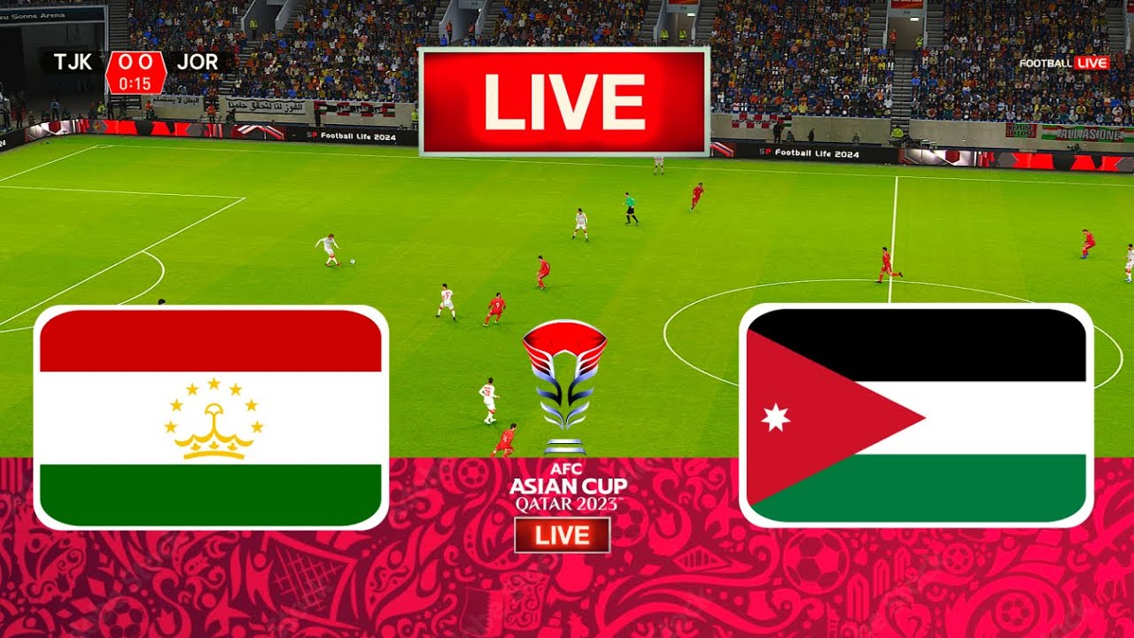 LIVE🔴| Tajikistan Vs Jordan - AFC Asian Cup | Quarter-final | Live ...