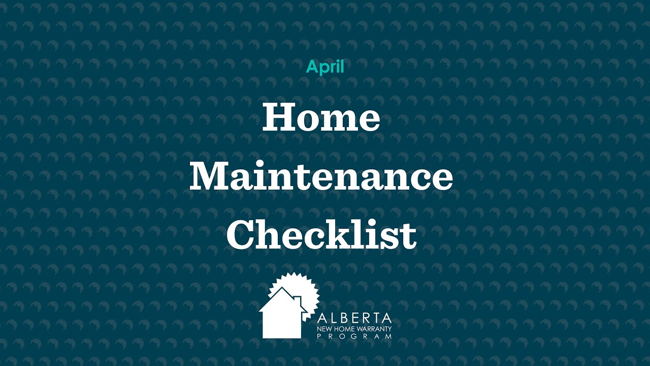 April Home Maintenance Checklist | ANHWP - YouTube
