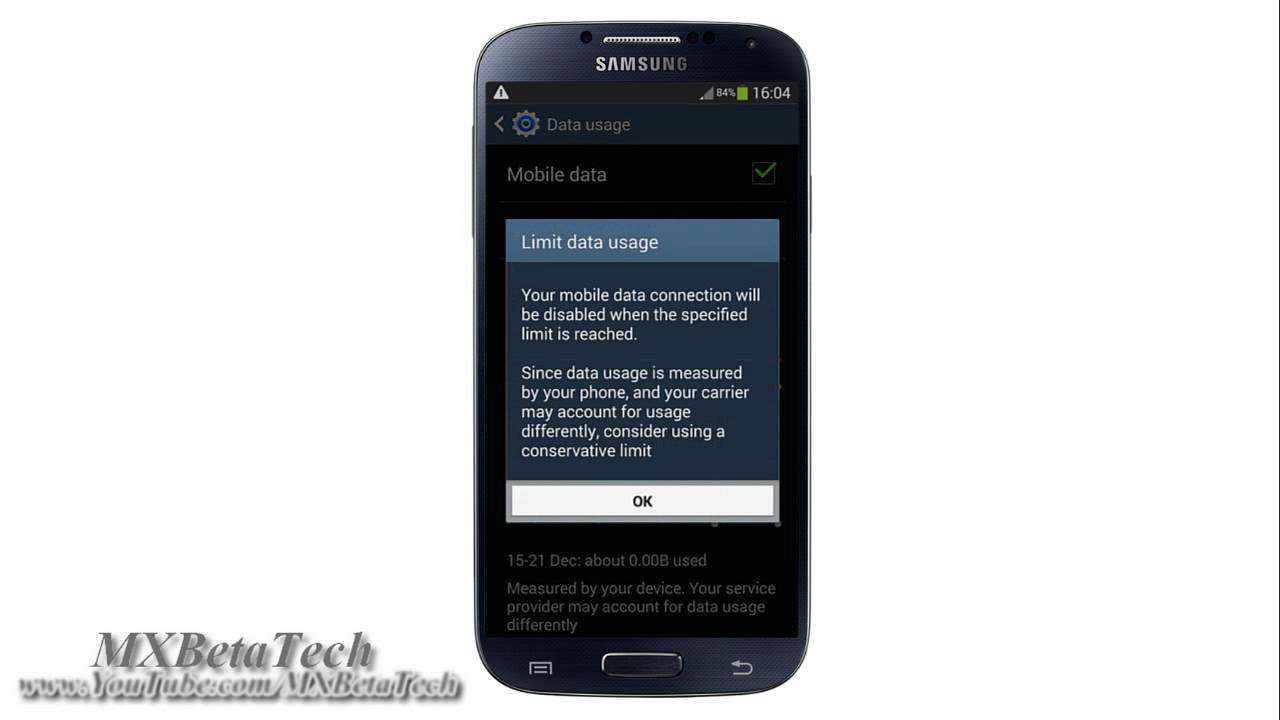 Samsung Galaxy Phones : How to Set Mobile Data Connection Limit - YouTube