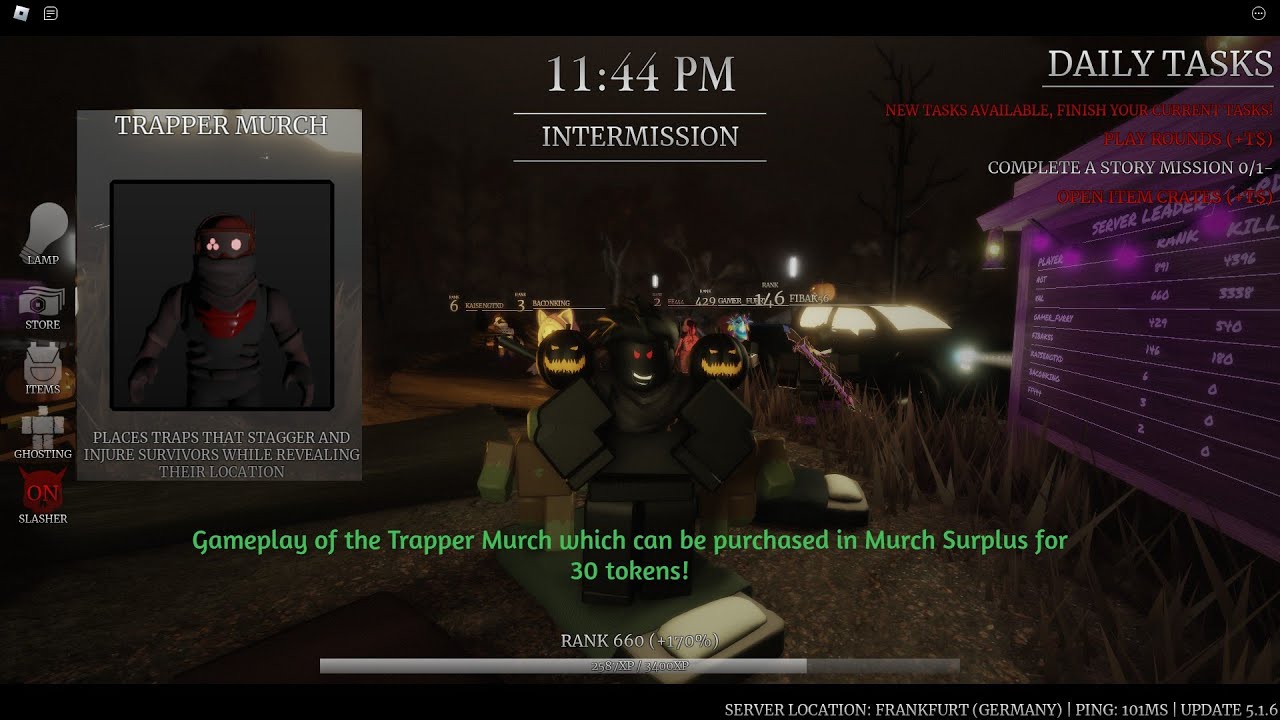 Roblox Survive The Night - Trapper Murch ( Slasher Showcase ) - YouTube