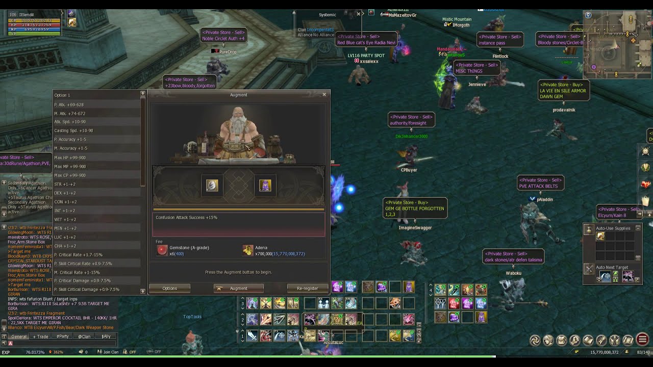 Lineage II Chronos: Augument Ferios Cloak Pskill critical dmg++++ - YouTube