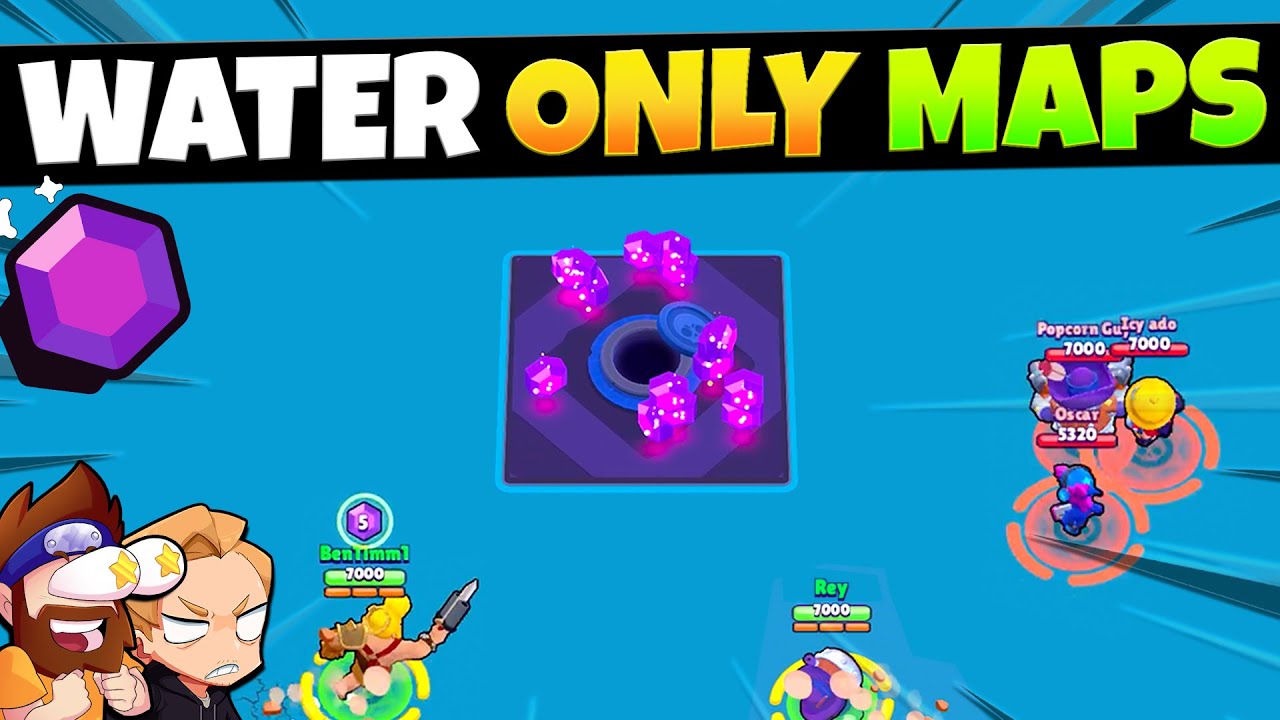 Brawl Stars but every gem map is ONLY WATER... ft. Rey - YouTube