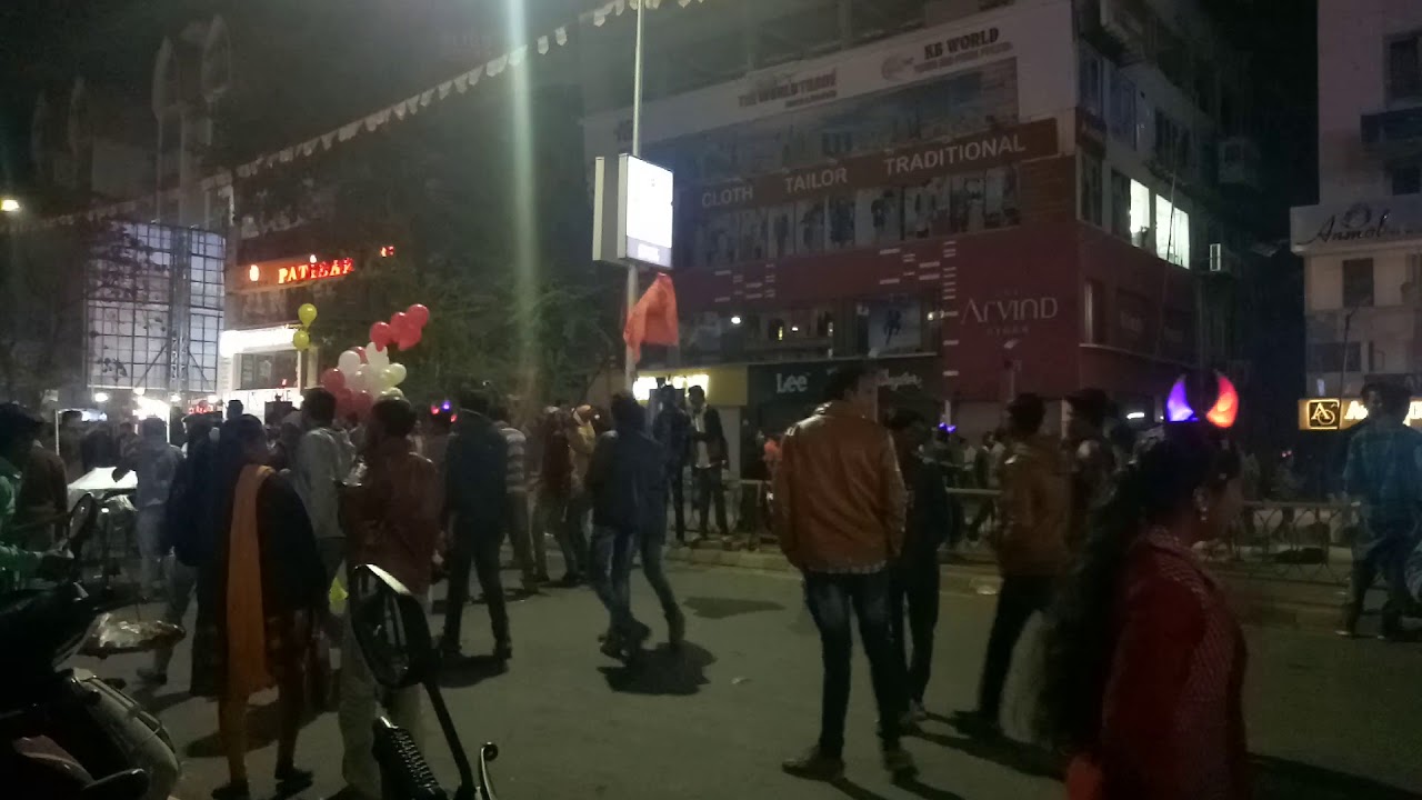 New year Crowd at CG road Ahmedabad . - YouTube