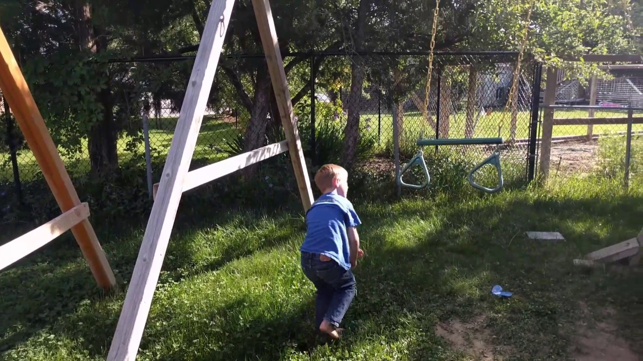 Swing set Trapeze tricks - YouTube