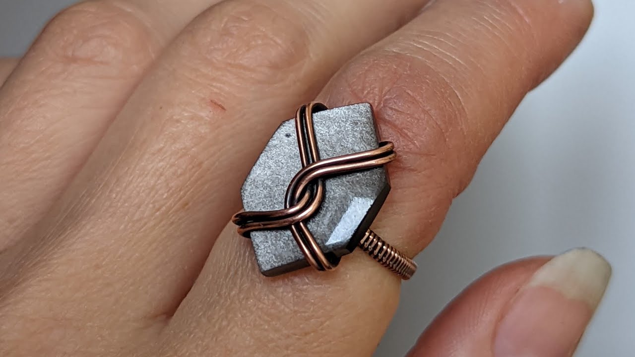 Wire Wrapped Hexagonal Cabochon Ring Tutorial - YouTube