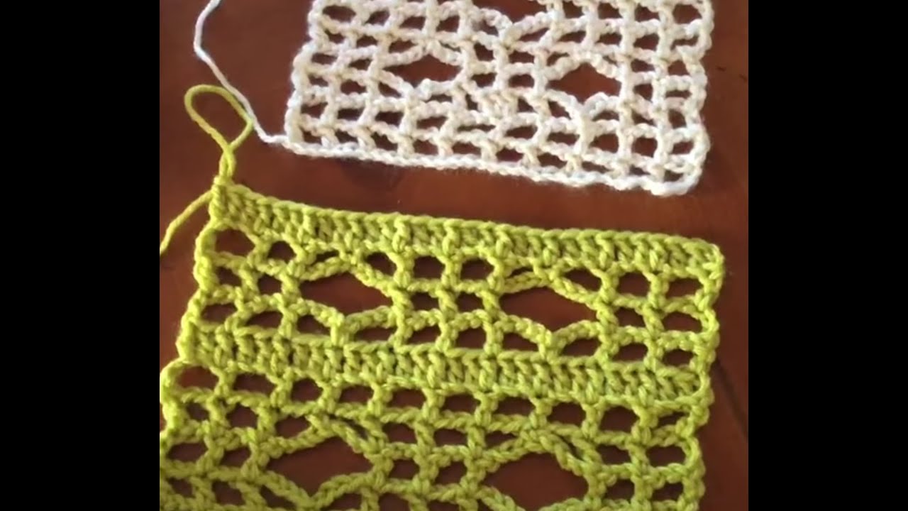 Punto Red y Rombos Crochet - YouTube