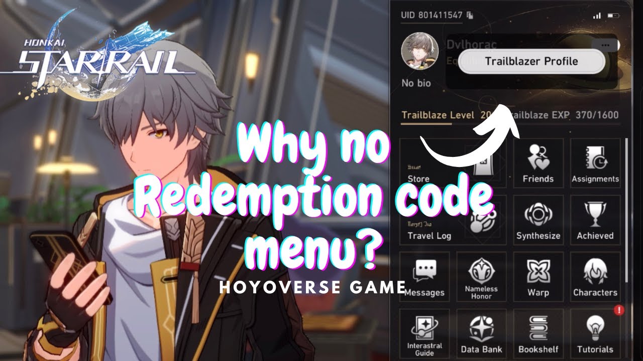 How to redeem code without Redemption Menu in Honkai Star Rails ? - YouTube