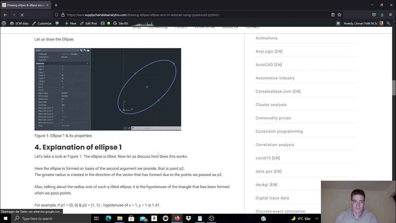 Ellipse objects and ellipse arcs with pyautocad for AutoCAD - YouTube